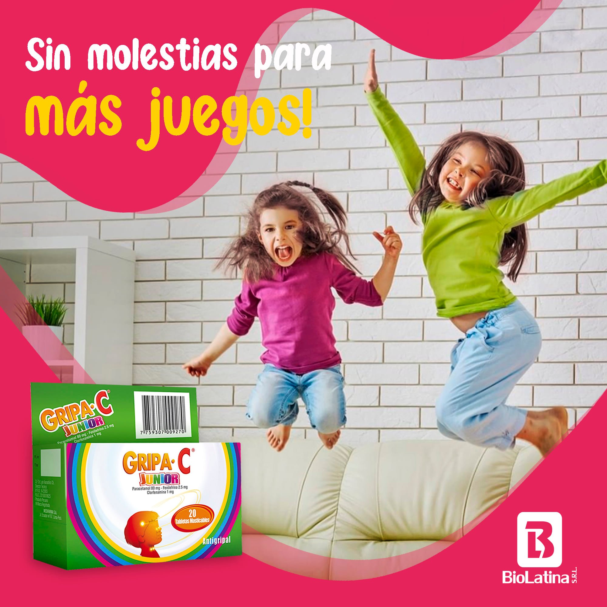 GRIPA C JUNIOR – Caja x 100 tabletas – BIOLATINA S.R.L.